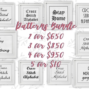 Fancy Cursive Cross Stitch Alphabet Pattern, Handwriting Cross Stitch ...