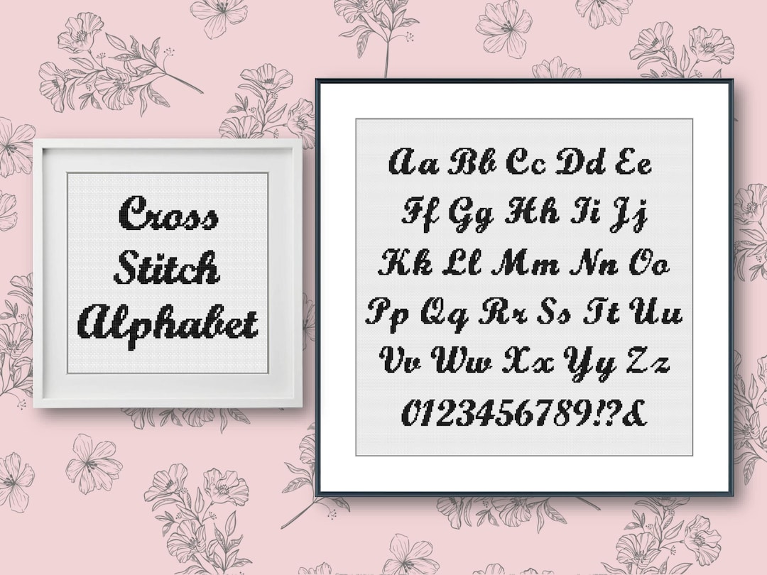 Cursive Cross Stitch Alphabet Pattern, Calligraphy Cross Stitch Letters ...