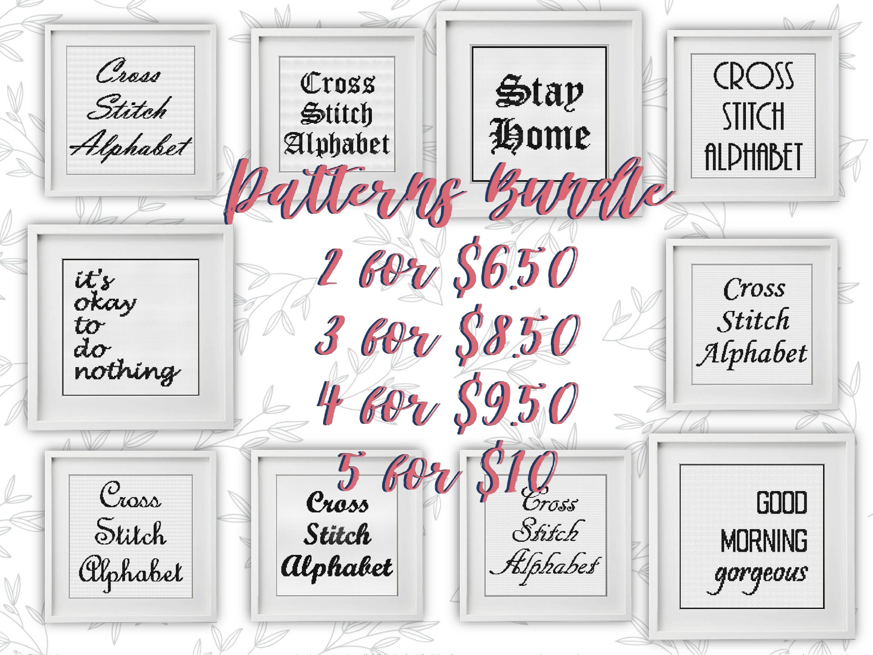 Cursive Cross Stitch Alphabet Pattern, Handwriting Cross Stitch Letters ...