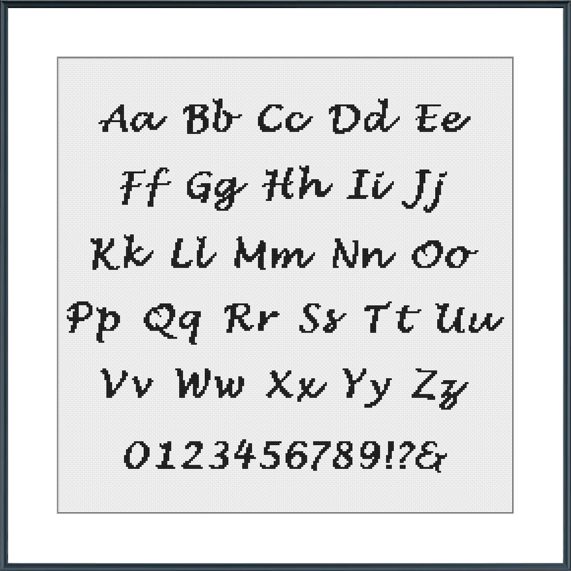 Cursive Cross Stitch Alphabet Pattern Modern Cross Stitch | Etsy