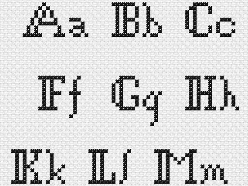 Modern Cross Stitch Alphabet Pattern Artistic Cross Stitch - Etsy