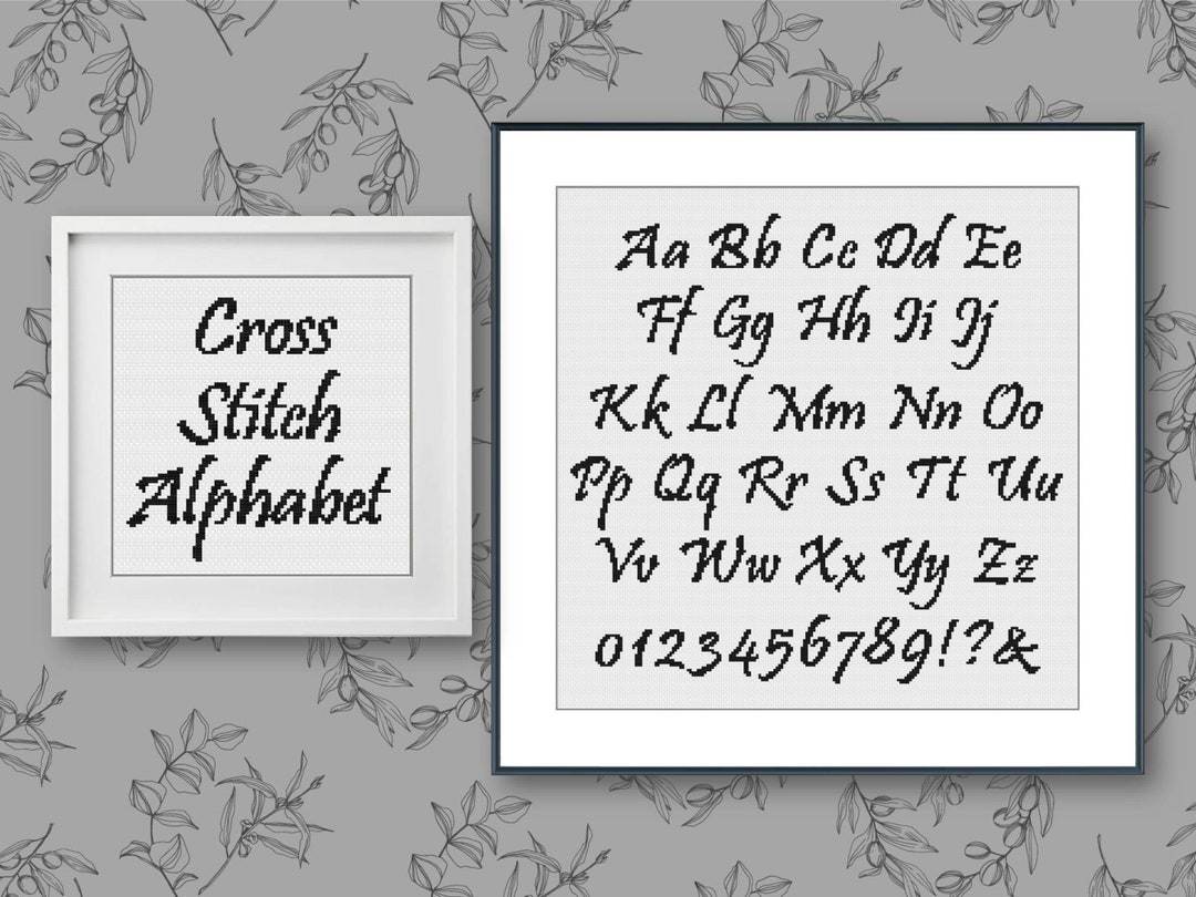 Cursive Cross Stitch Alphabet Pattern, Calligraphy Cross Stitch Letters ...