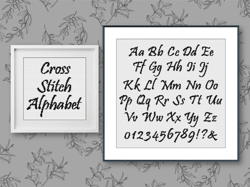 Cursive Cross Stitch Alphabet Pattern, Calligraphy Cross Stitch Letters ...