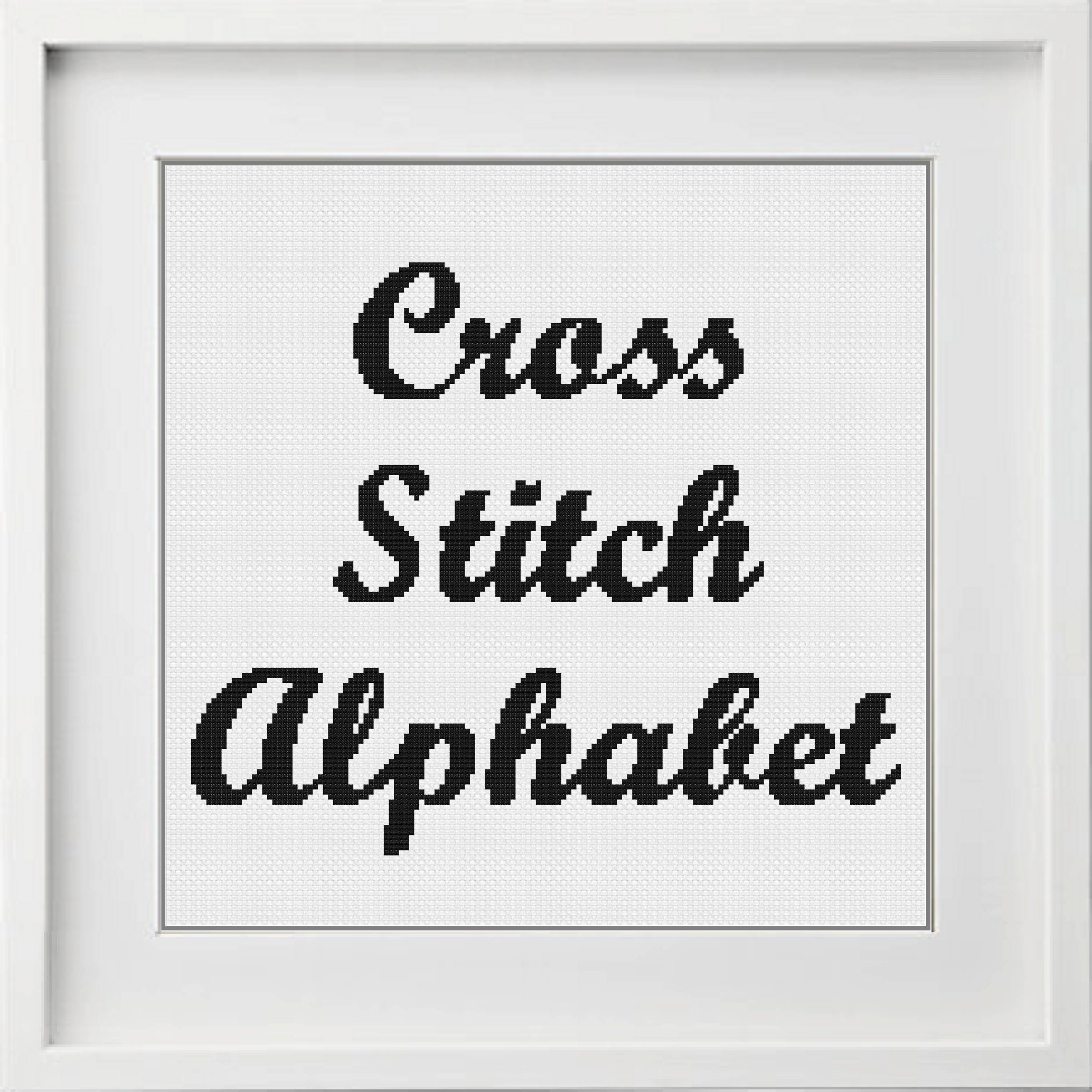 Cursive Cross Stitch Alphabet Pattern, Calligraphy Cross Stitch Letters ...