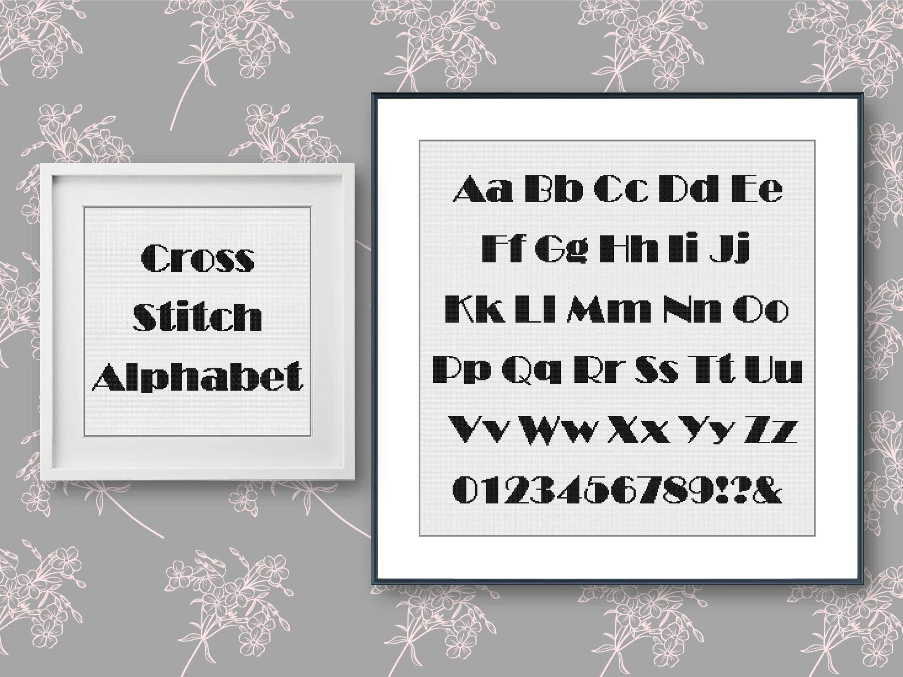 Classic Cross Stitch Alphabet Pattern, Basic Cross Stitch Letters ...