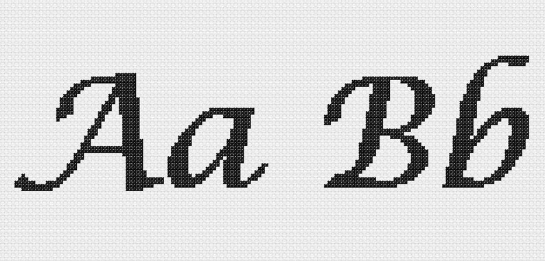 Cursive Cross Stitch Alphabet Pattern, Cross Stitch Letters Pattern ...