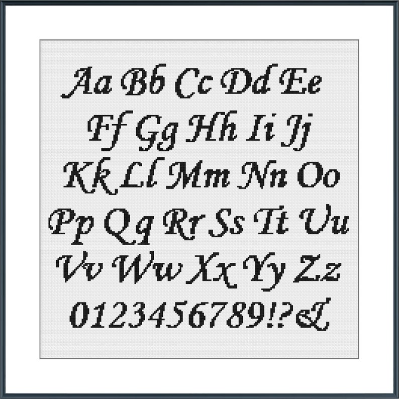 Cursive Cross Stitch Alphabet Pattern Modern Cross Stitch - Etsy