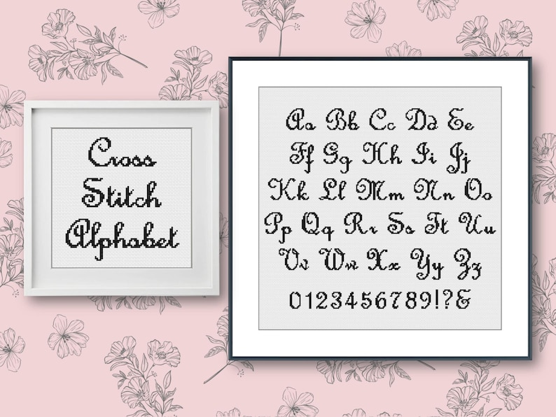 Cursive Handwriting Cross Stitch Alphabet Pattern, Calligraphy Cross ...