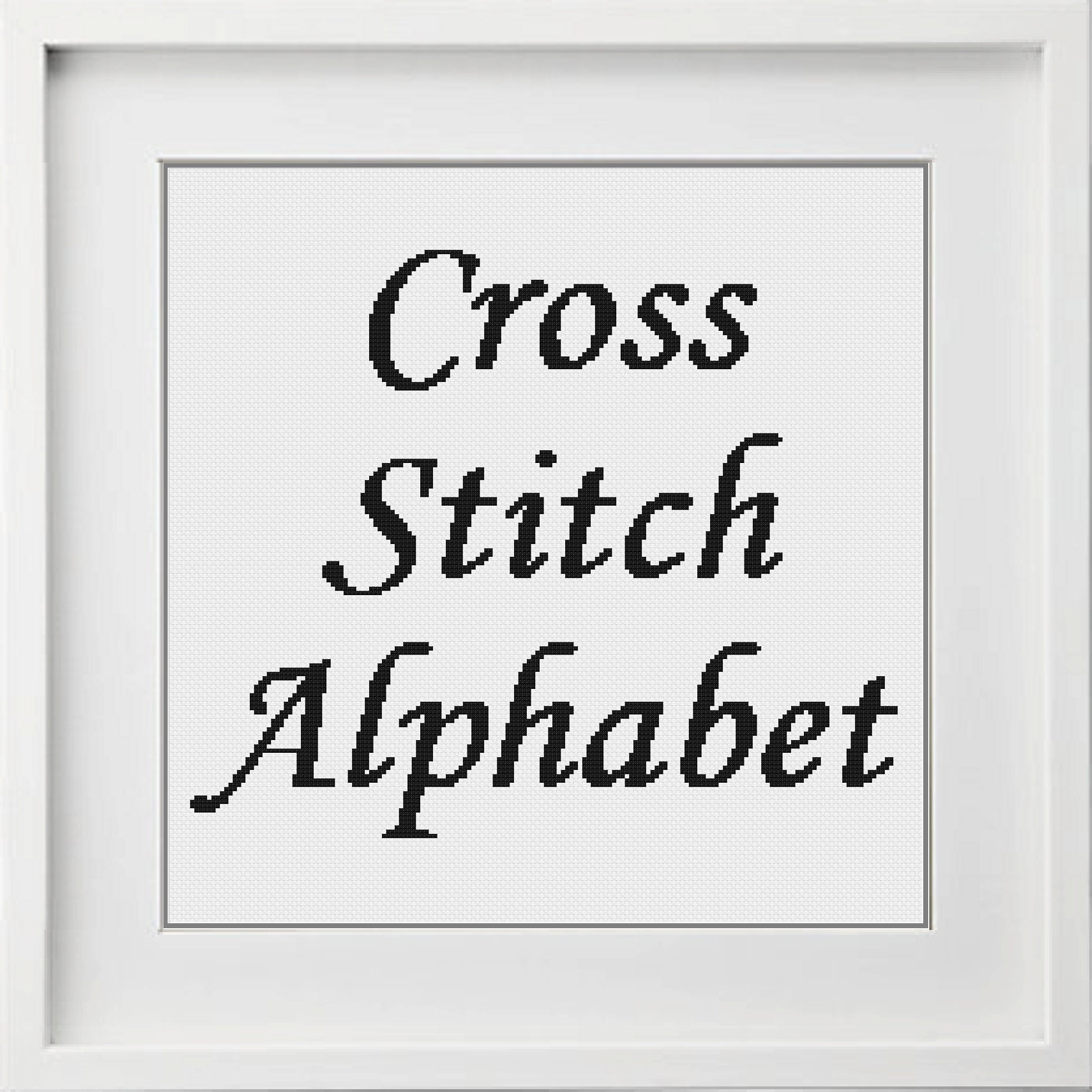 Cursive Cross Stitch Alphabet Pattern, Modern Cross Stitch Letters ...