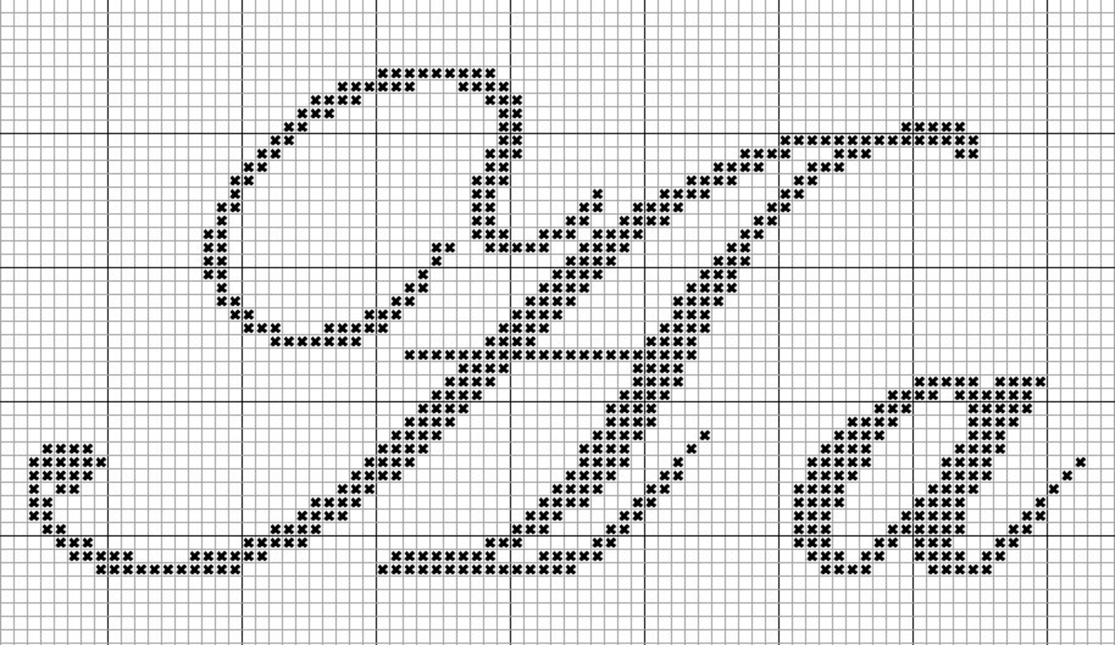 Calligraphy Cross Stitch Alphabet Pattern, Fancy Cross Stitch Letters ...