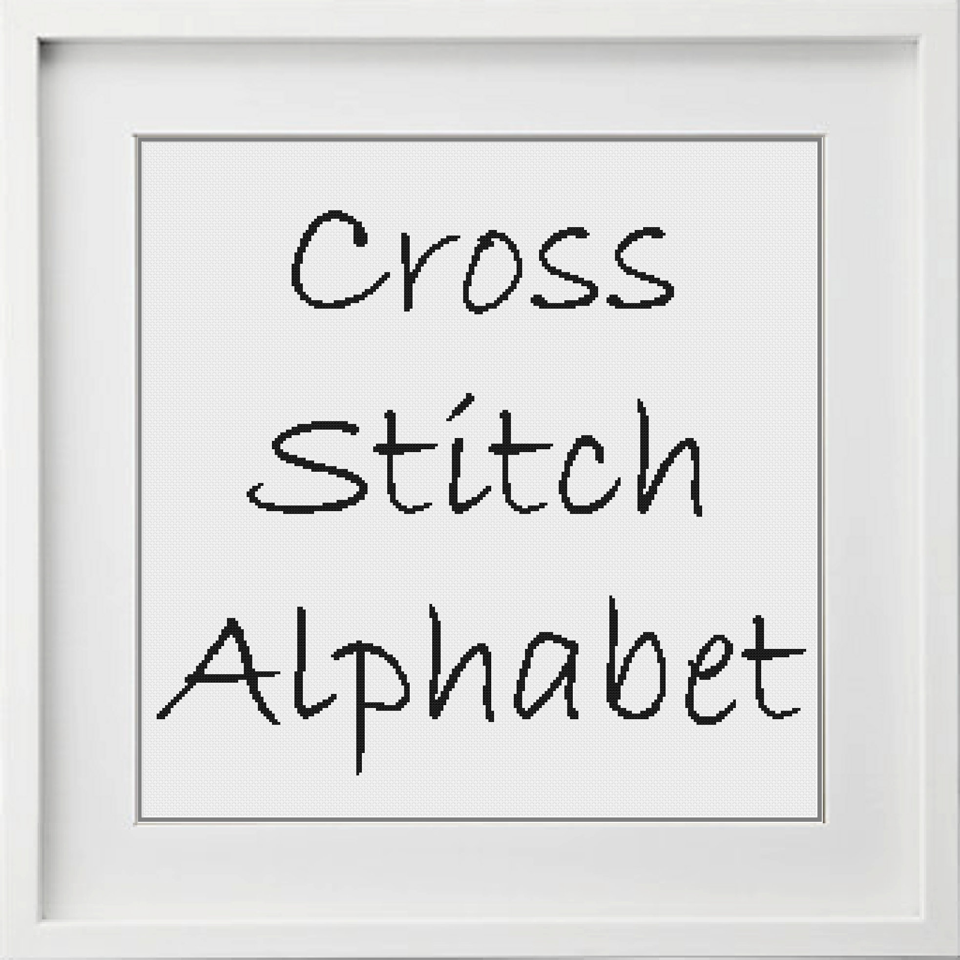 Cursive Cross Stitch Alphabet Pattern, Handwriting Cross Stitch Letters ...
