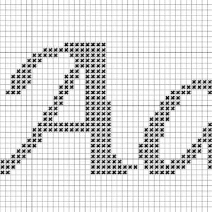 Cursive Cross Stitch Alphabet Pattern, Cross Stitch Letters Pattern ...