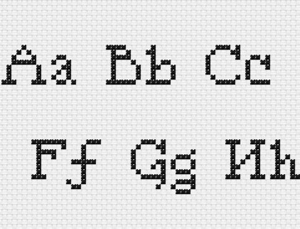 Cursive Cross Stitch Alphabet Pattern, Cross Stitch Letters Easy, Cross ...