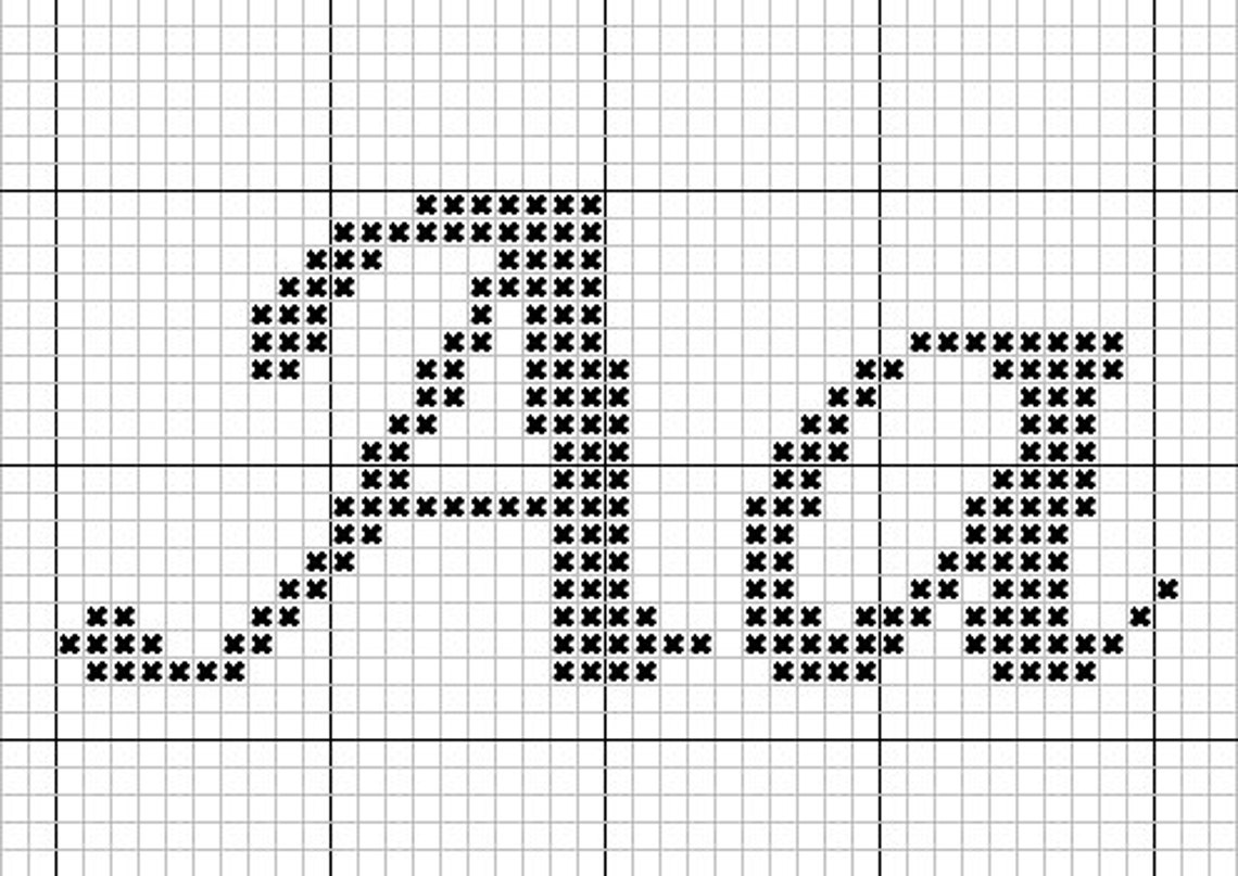 Cursive Cross Stitch Alphabet Pattern Cross Stitch Letters - Etsy