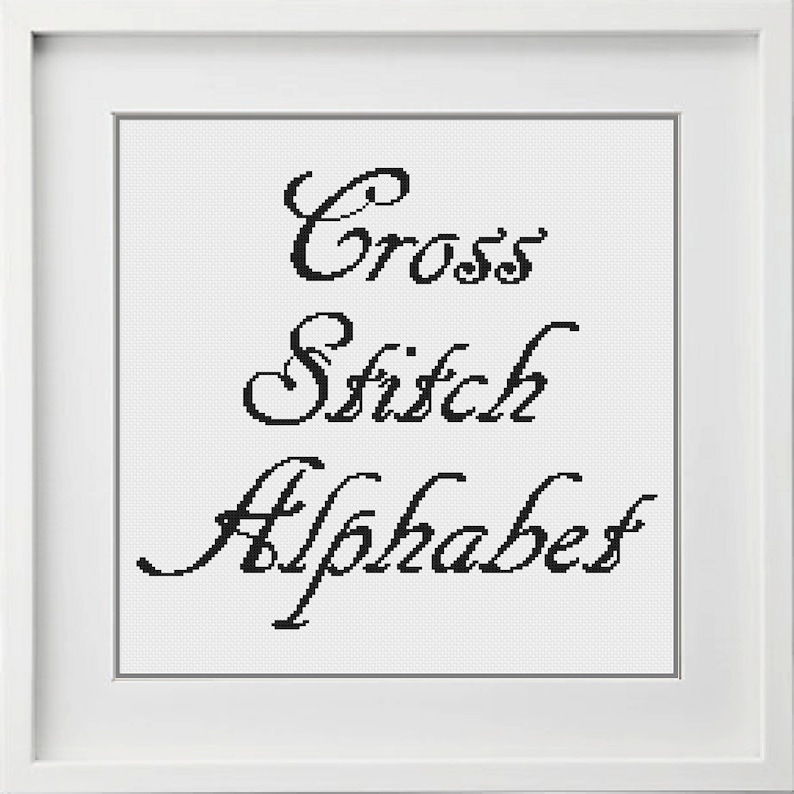 Fancy Cursive Cross Stitch Alphabet Pattern, Handwriting Cross Stitch ...