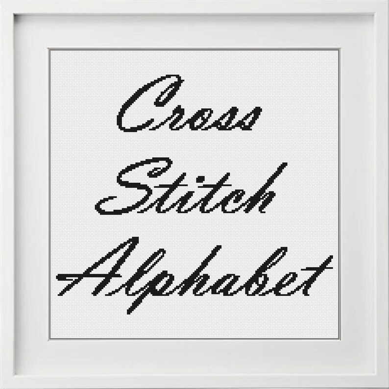 Cursive Cross Stitch Alphabet Pattern, Handwriting Cross Stitch Letters ...