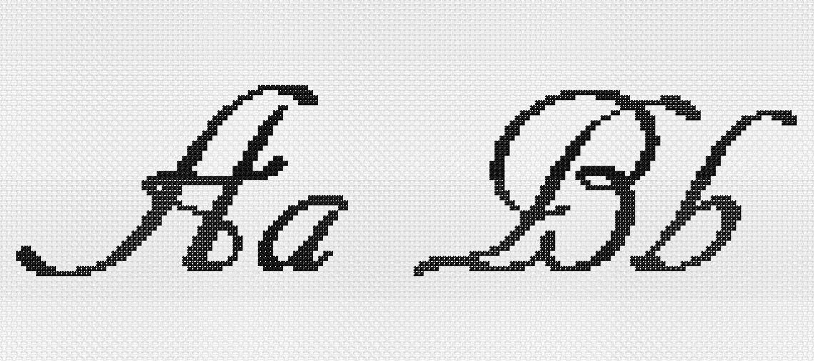 Fancy Cursive Cross Stitch Alphabet Pattern Handwriting Cross - Etsy