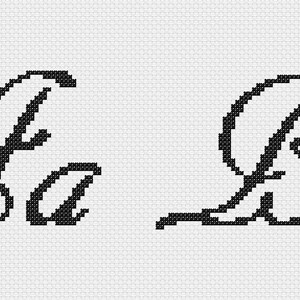 Fancy Cursive Cross Stitch Alphabet Pattern, Handwriting Cross Stitch ...