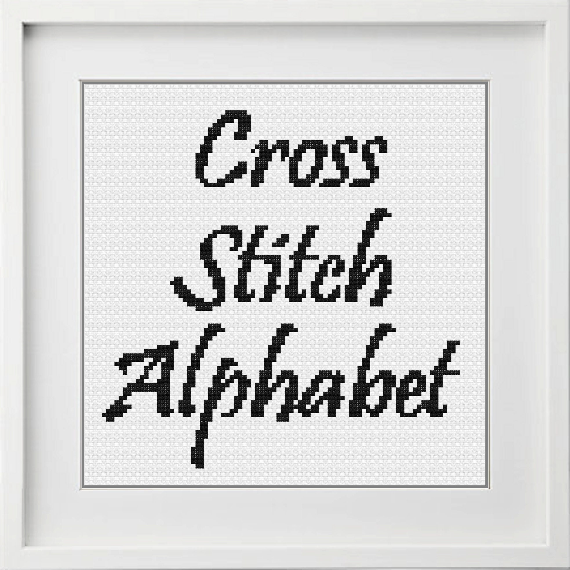 Cursive Cross Stitch Alphabet Pattern, Calligraphy Cross Stitch Letters ...