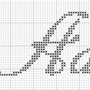 Fancy Cursive Cross Stitch Alphabet Pattern, Handwriting Cross Stitch ...