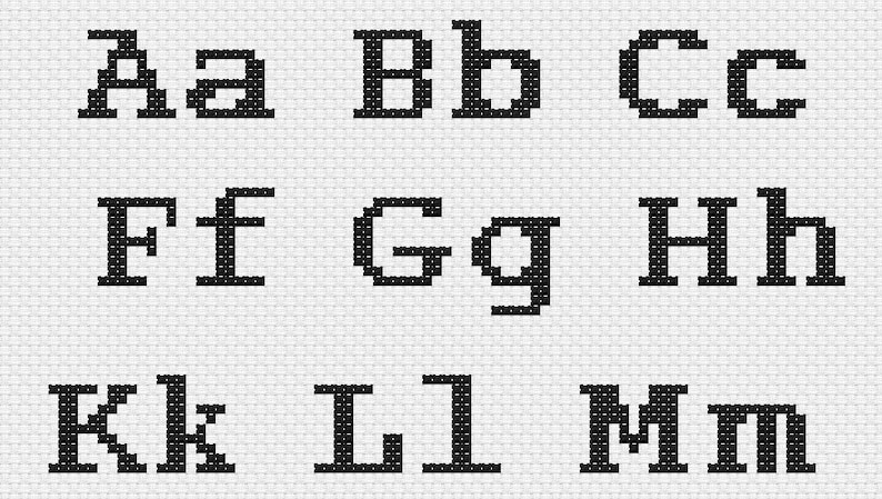 Classic Cross Stitch Alphabet Pattern Easy Cross Stitch - Etsy