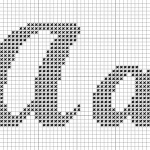 Cursive Cross Stitch Alphabet Pattern, Calligraphy Cross Stitch Letters ...