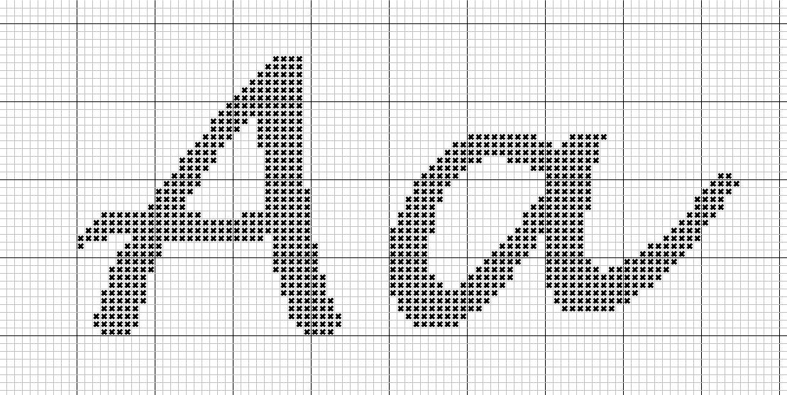 Cursive Cross Stitch Alphabet Pattern Modern Cross Stitch - Etsy