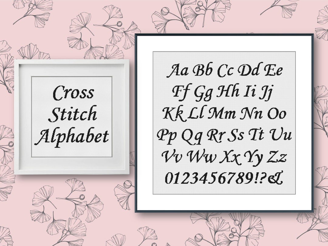Cursive Cross Stitch Alphabet Pattern, Modern Cross Stitch Letters ...