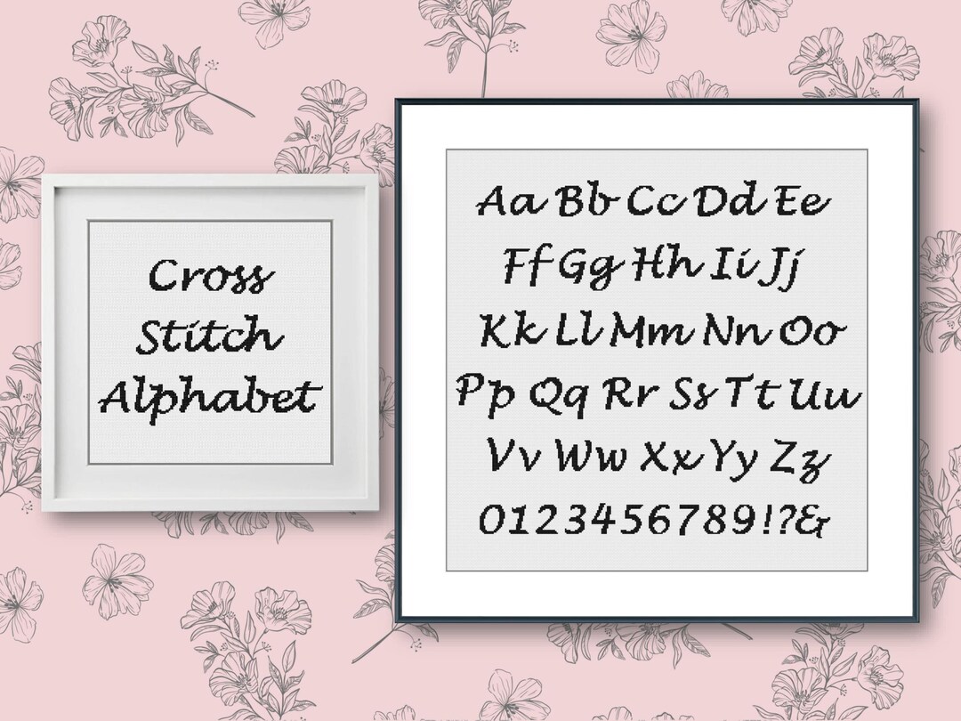 Cursive Cross Stitch Alphabet Pattern, Modern Cross Stitch Letters ...