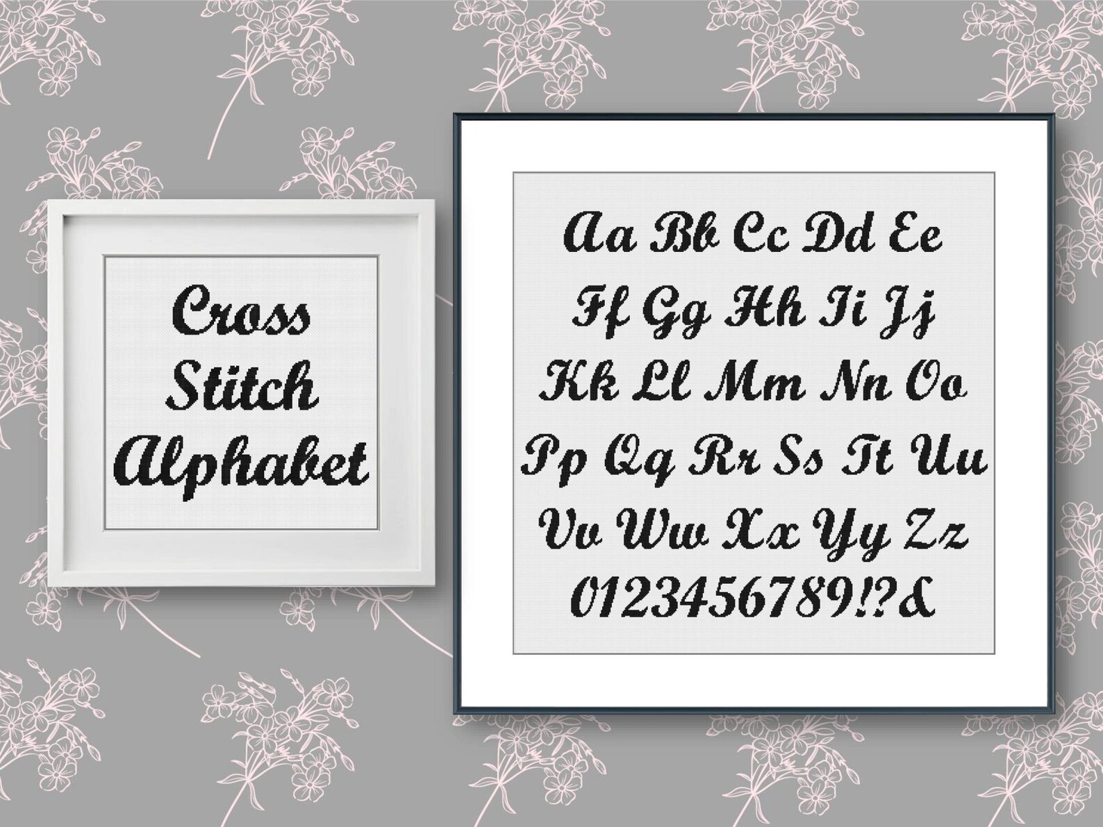 Cursive Cross Stitch Alphabet Pattern, Calligraphy Cross Stitch Letters ...