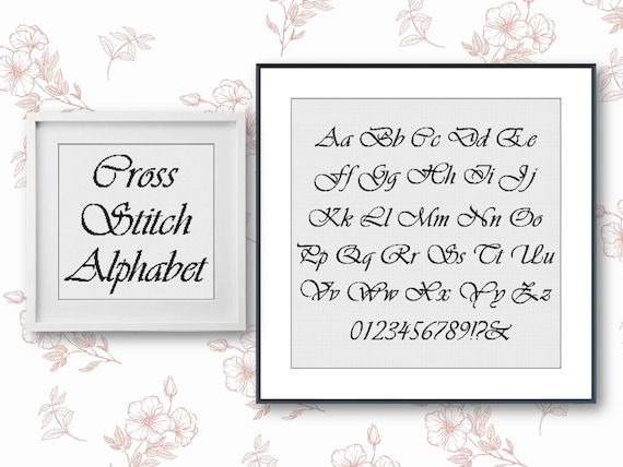 Calligraphy Cross Stitch Alphabet Pattern Cursive Cross - Etsy