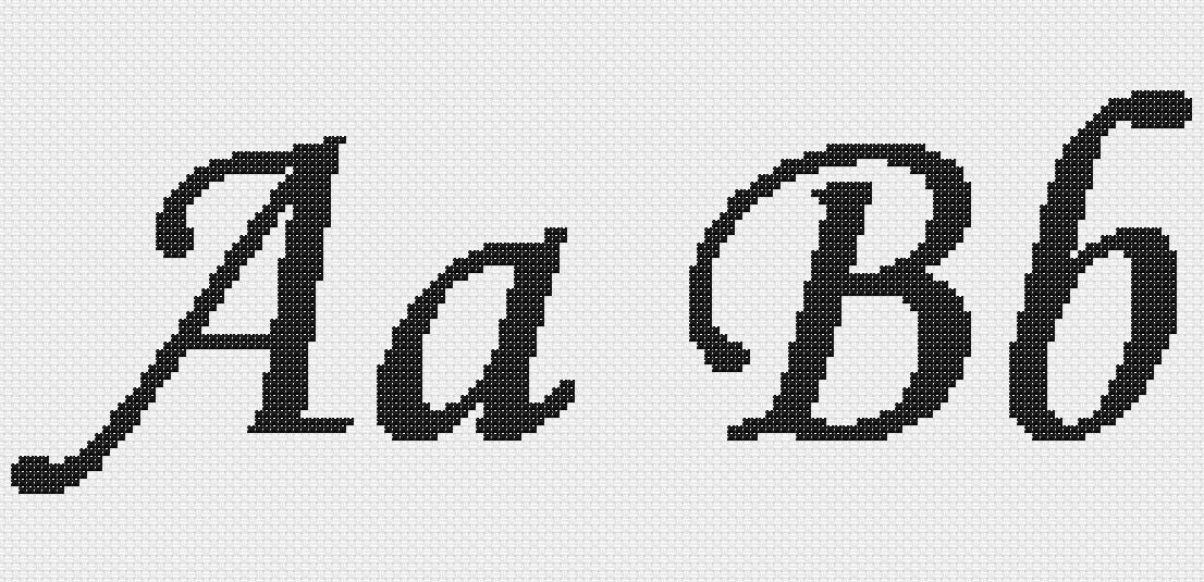 Cursive Cross Stitch Alphabet Pattern, Modern Cross Stitch Letters ...