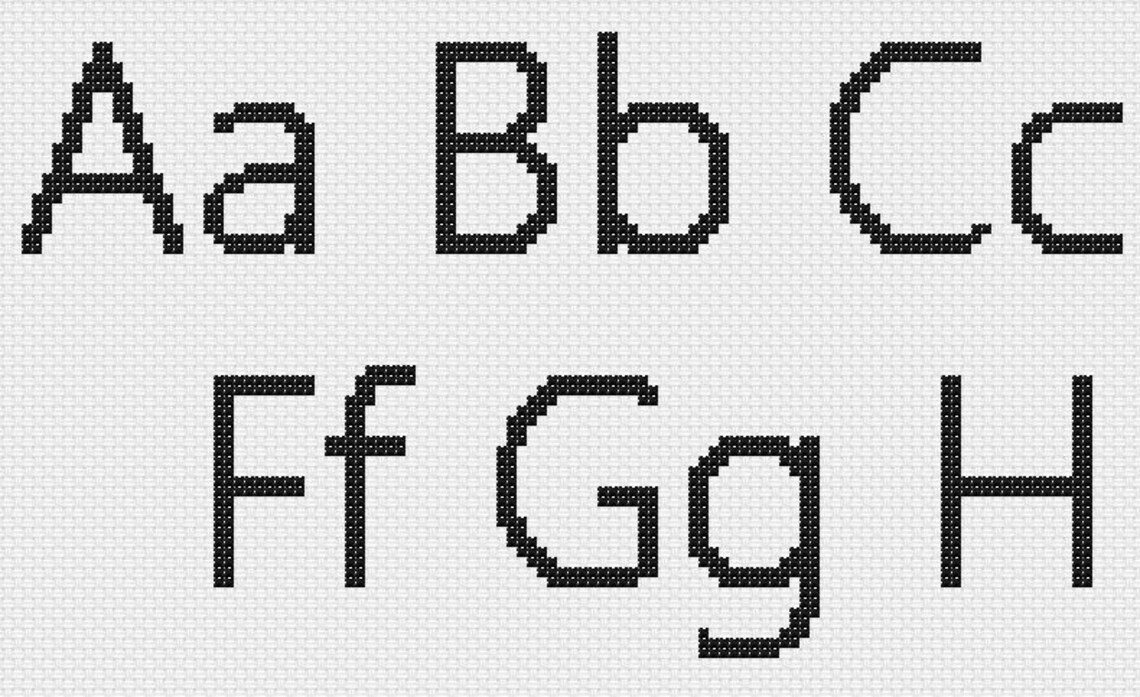Classic Cross Stitch Alphabet Pattern Easy Cross Stitch | Etsy