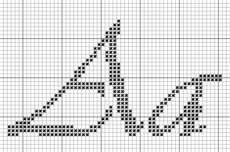 Calligraphy Cross Stitch Alphabet Pattern, Cursive Cross Stitch Letters ...