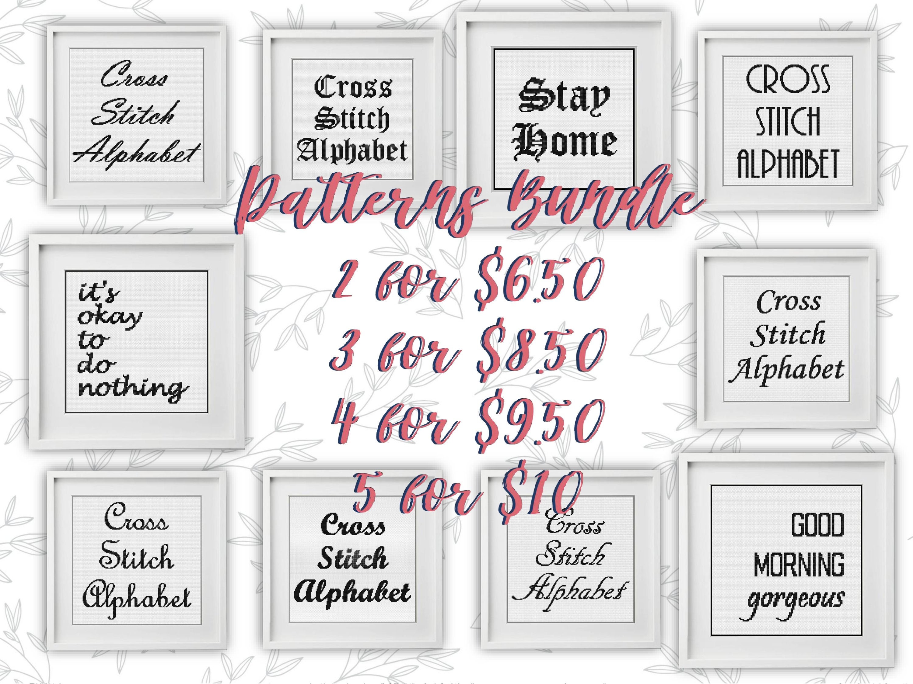 Fancy Cursive Cross Stitch Alphabet Pattern, Handwriting Cross Stitch ...