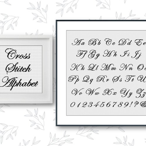 Fancy Cursive Cross Stitch Alphabet Pattern Handwriting Cross - Etsy