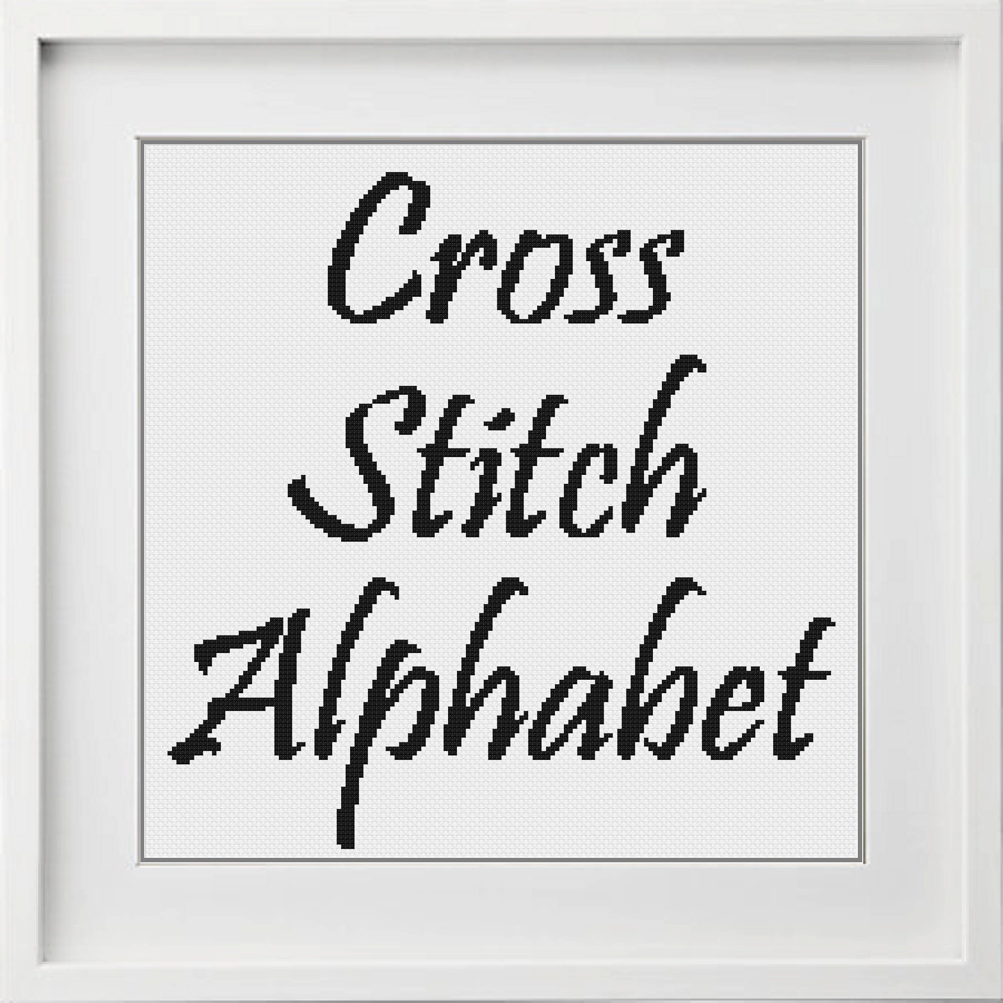 Cursive Cross Stitch Alphabet Pattern, Calligraphy Cross Stitch Letters ...