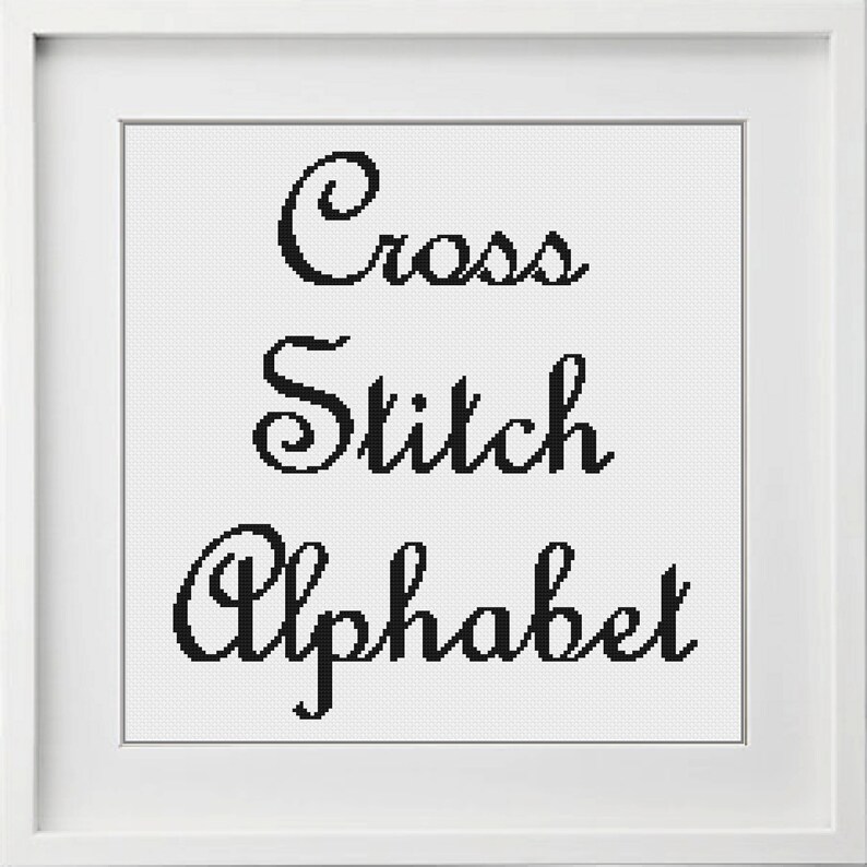 Cursive Handwriting Cross Stitch Alphabet Pattern, Calligraphy Cross ...