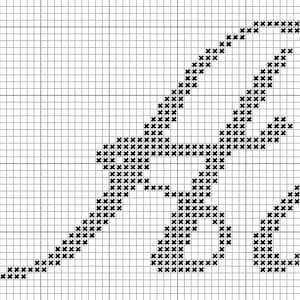 Fancy Cursive Cross Stitch Alphabet Pattern, Handwriting Cross Stitch ...