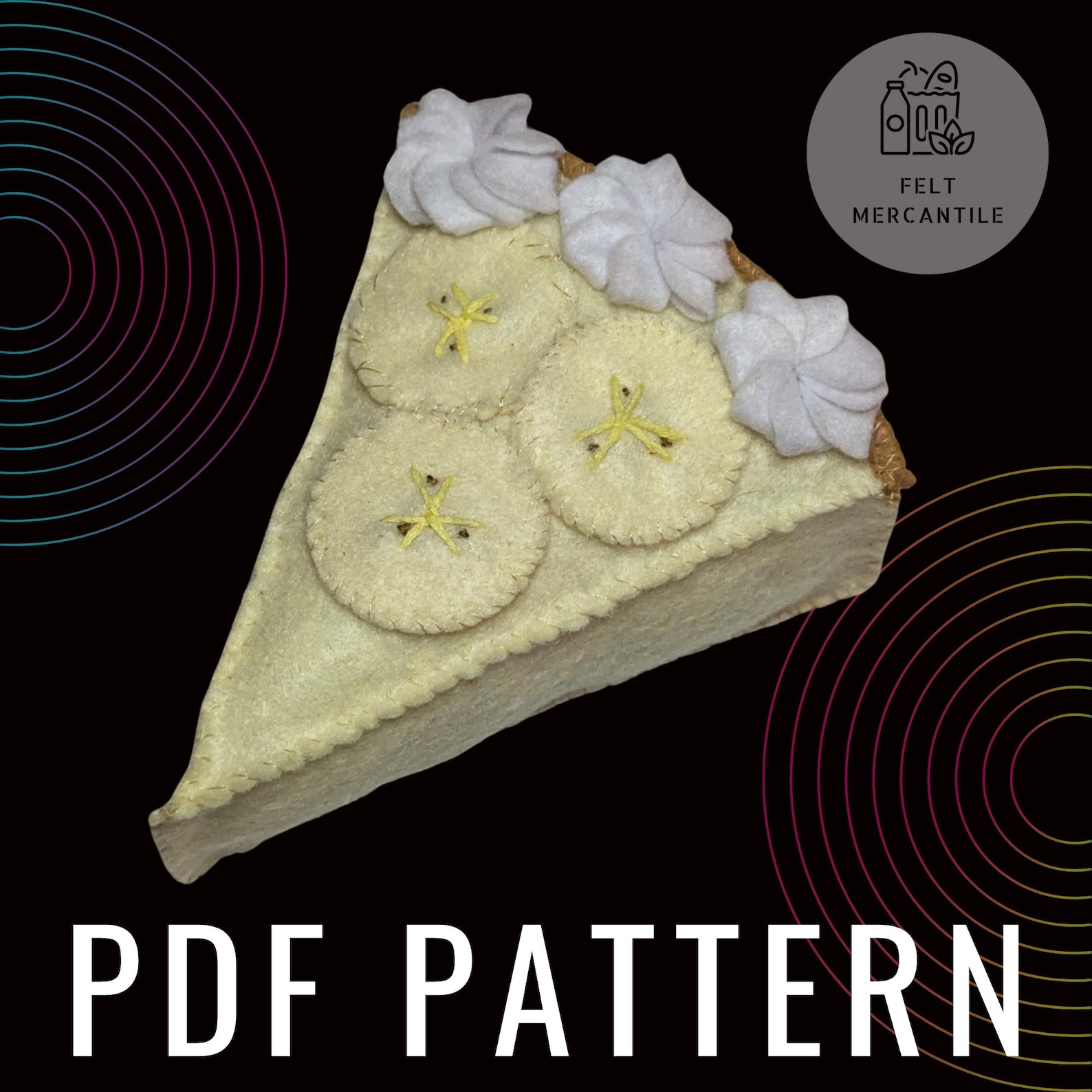 Felt Banana Cream Pie Slice PDF Pattern – DIY Play Food Sewing Pattern – Instant Download - Etsy