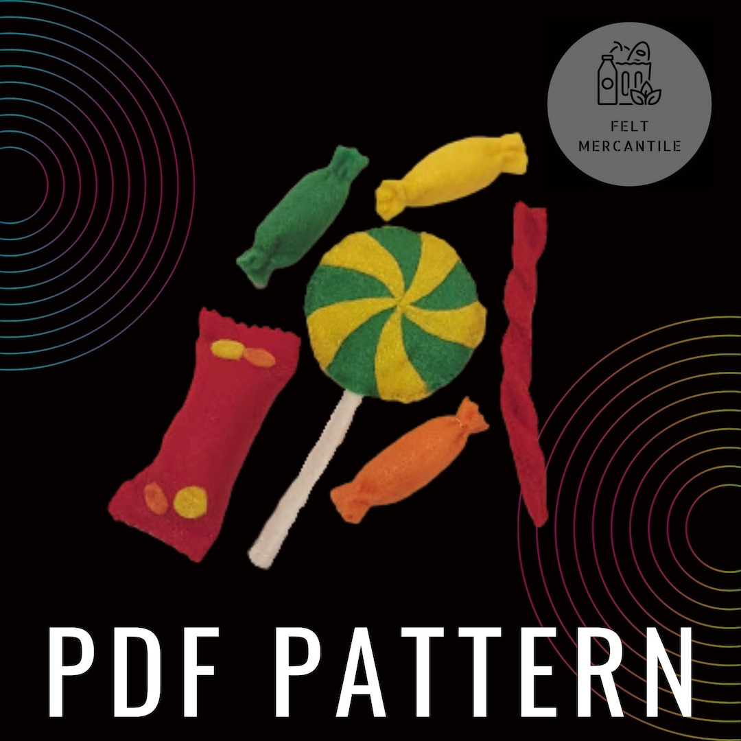 Felt Candy Set PDF Pattern – DIY Candy Play Food – Wrapped Candies ...