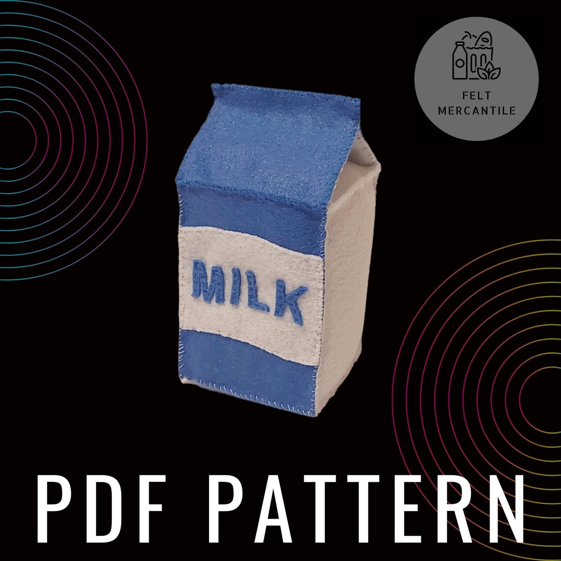 Felt Milk Carton PDF Sewing Pattern | Pretend Play Food Tutorial - Etsy