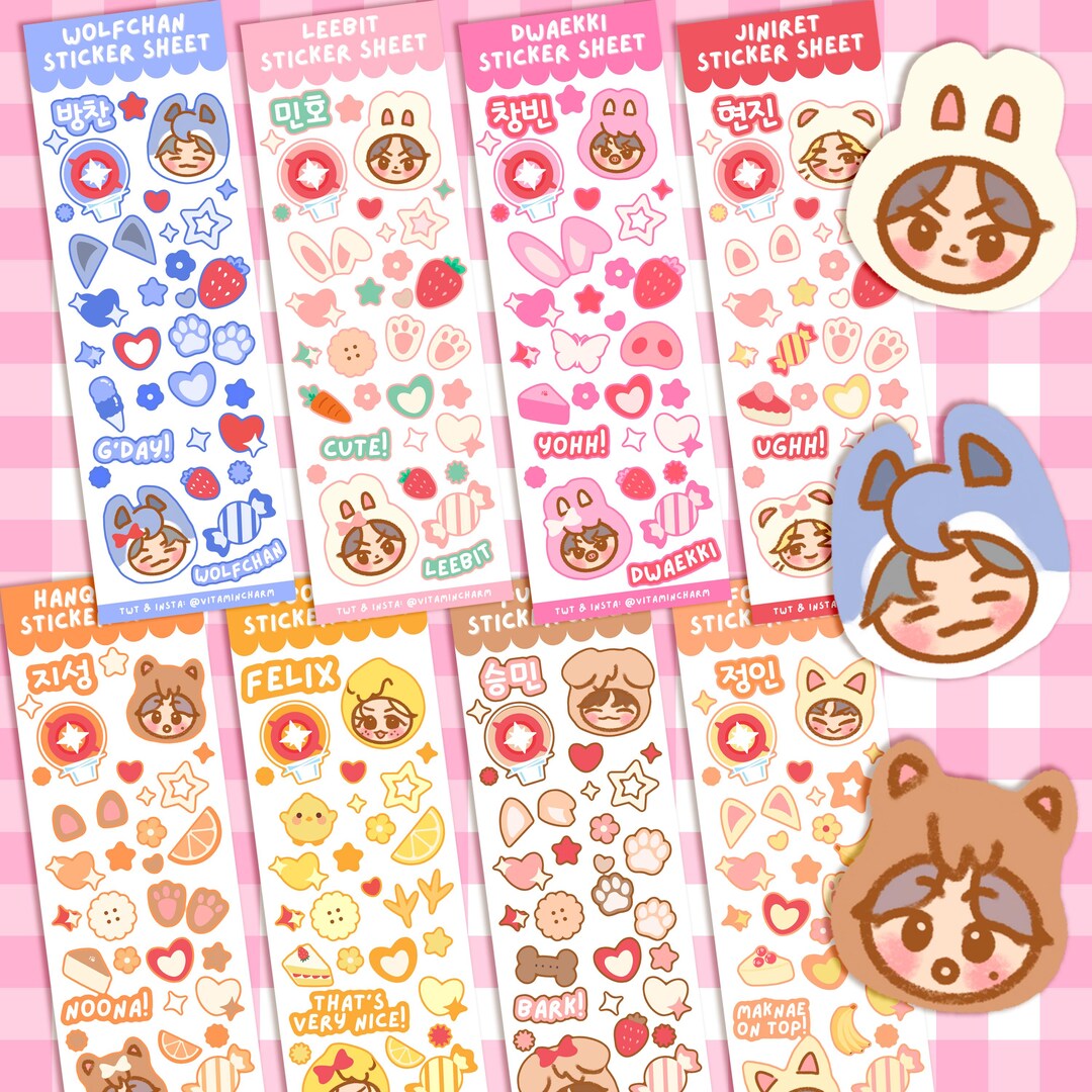 Stray Kids Inspired SKZOO Deco Sticker Sheet | for Polcos, Kpop Top ...