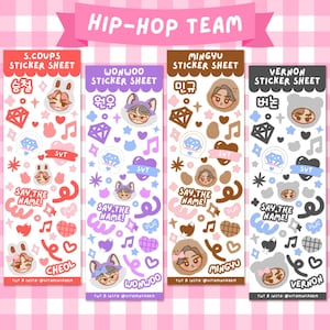 SVT Miniteen Deco Sticker Sheet | for Polcos, Kpop Top Loaders ...