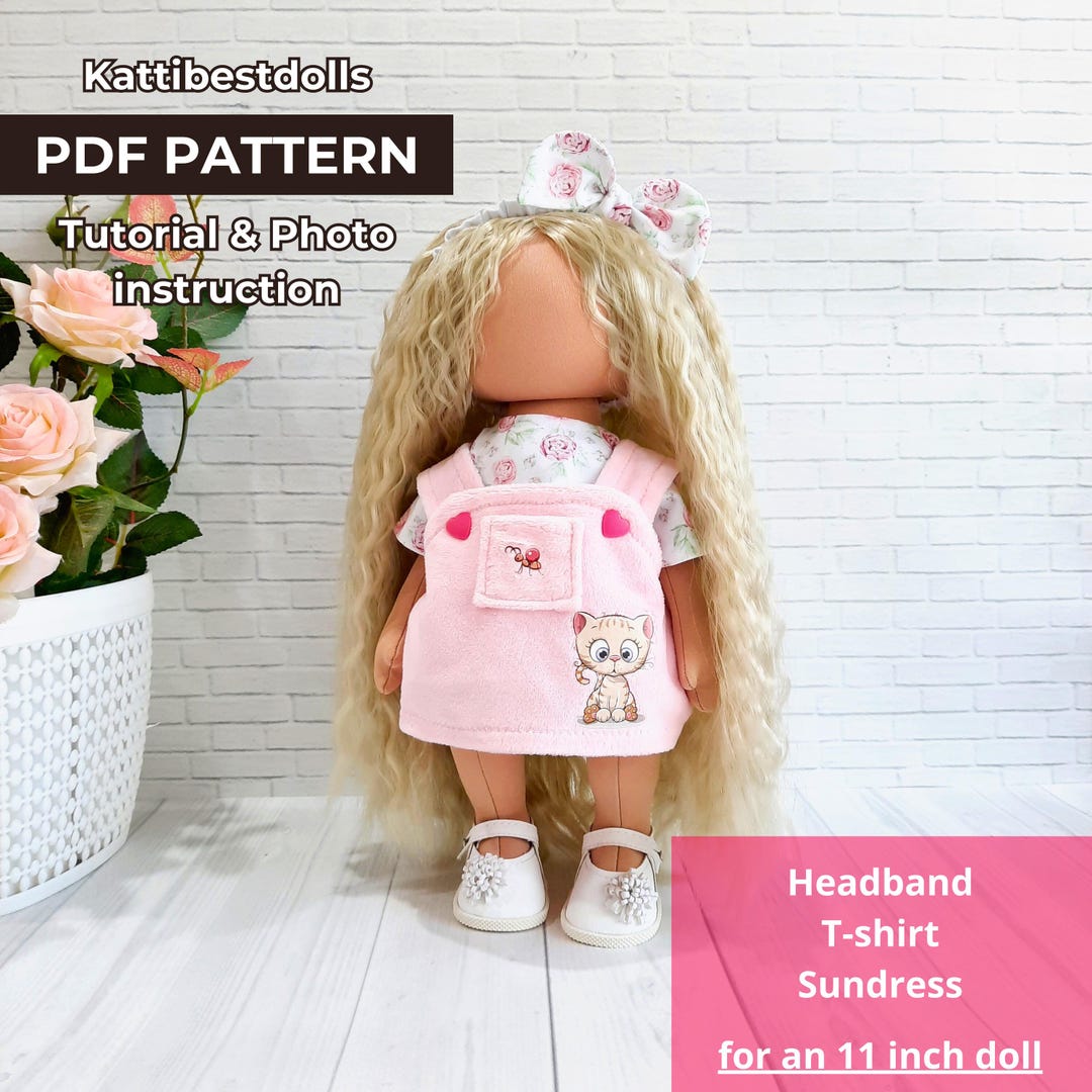 PDF Doll Clothes Pattern, Clothes Pattern for 11 Inch Dolls, Sewing ...