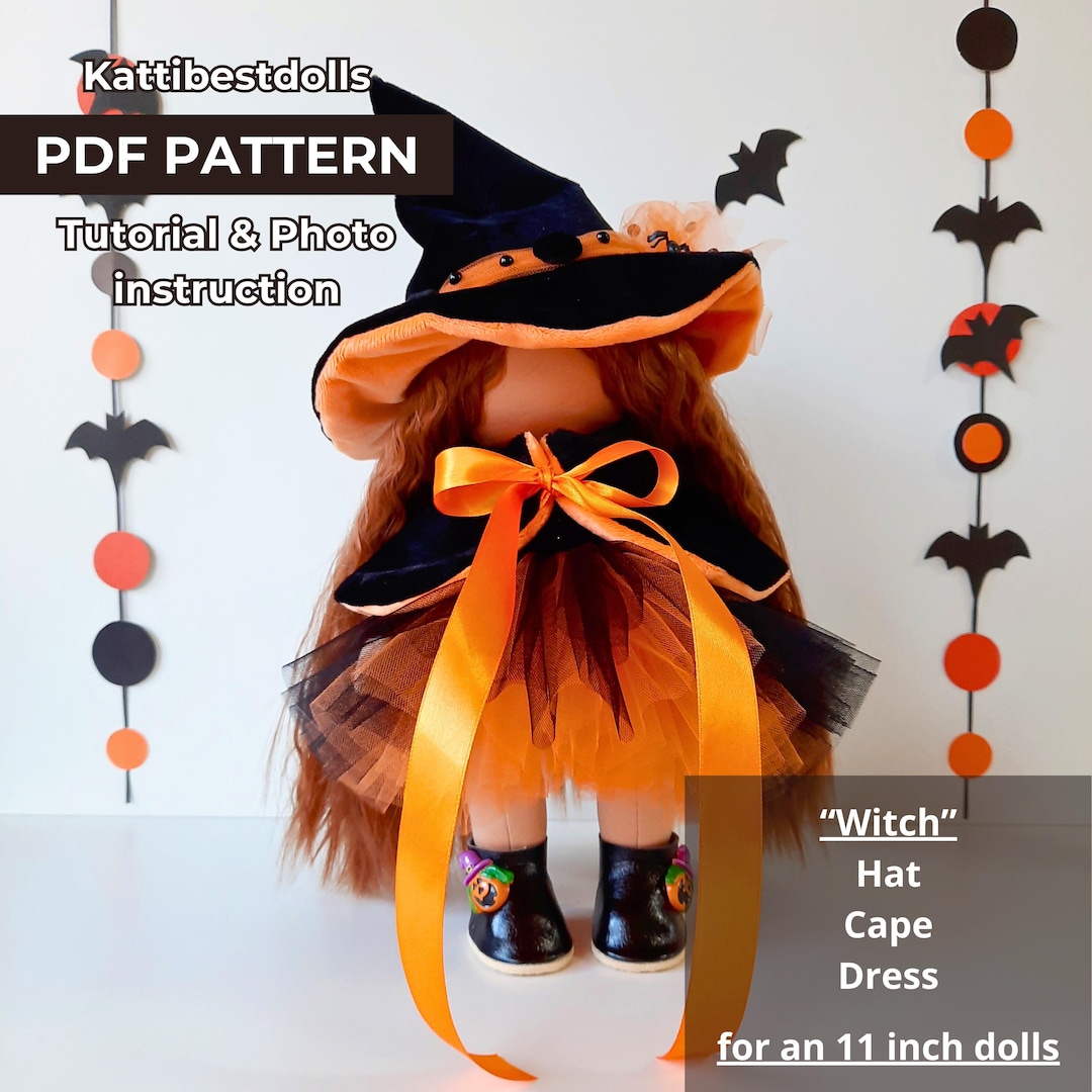 Halloween Clothes Pattern, 11 Inch Doll Clothes, Doll Clothes Pattern ...