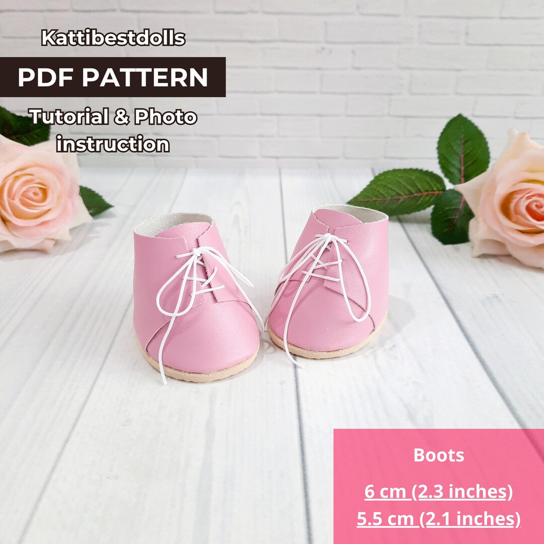 PDF Doll Shoe Pattern: Lace-up Boots for 10-11 Inch Dolls (digital ...
