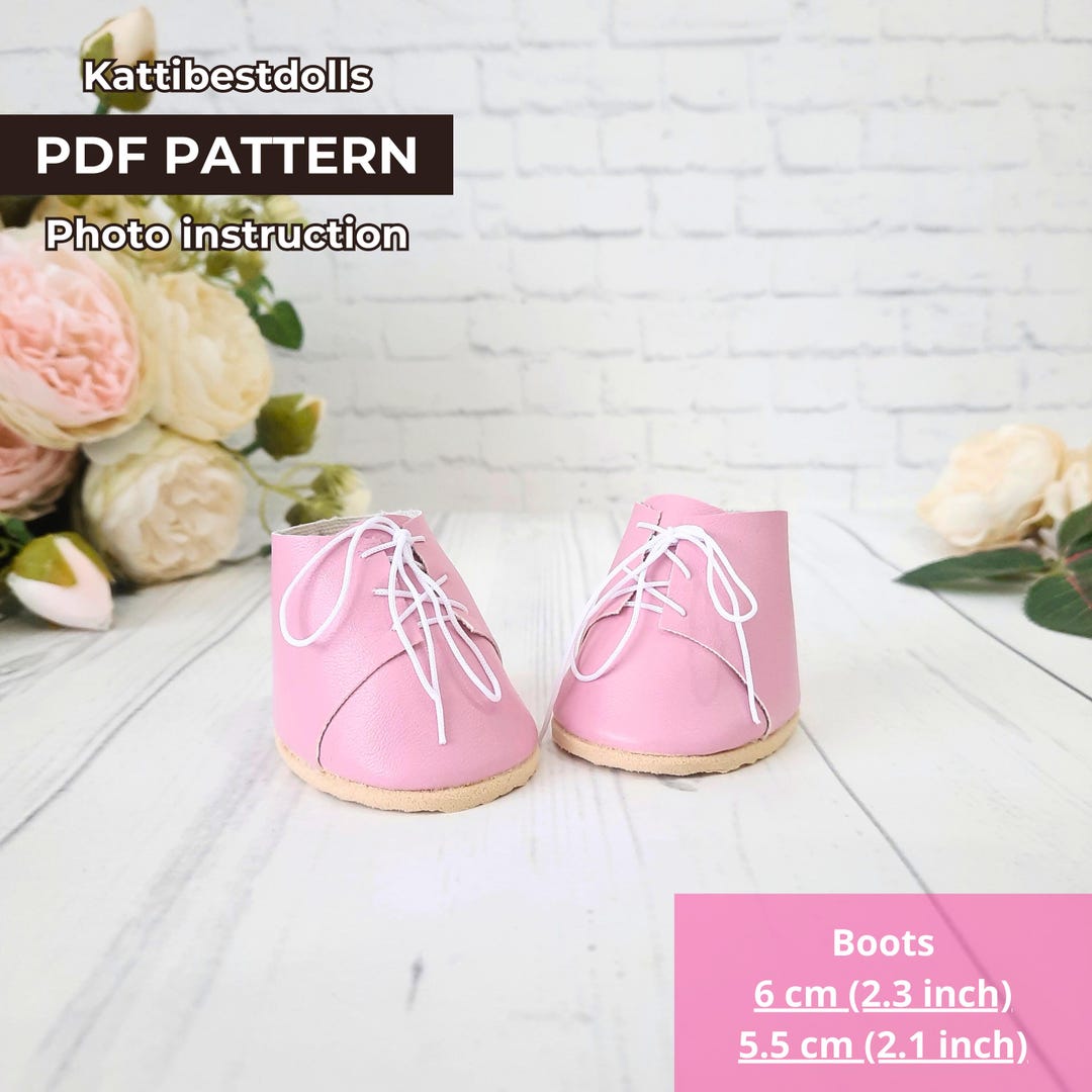 PDF Shoe Pattern, Doll Shoes, Pattern of Doll Shoes, Doll Boots, Shoe ...