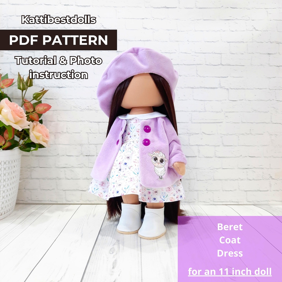 11-inch Doll Clothes Sewing Pattern: Coat, Dress, Beret (PDF Download ...
