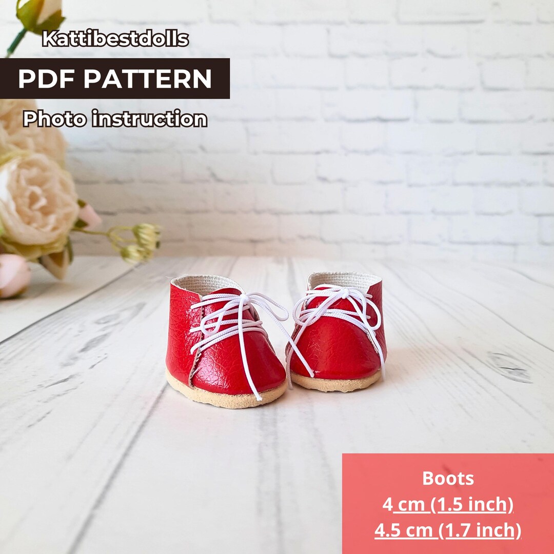 PDF Doll Shoe Pattern, 1.7" Doll Shoes, DIY Shoe Pattern, DIY Toy Shoes ...